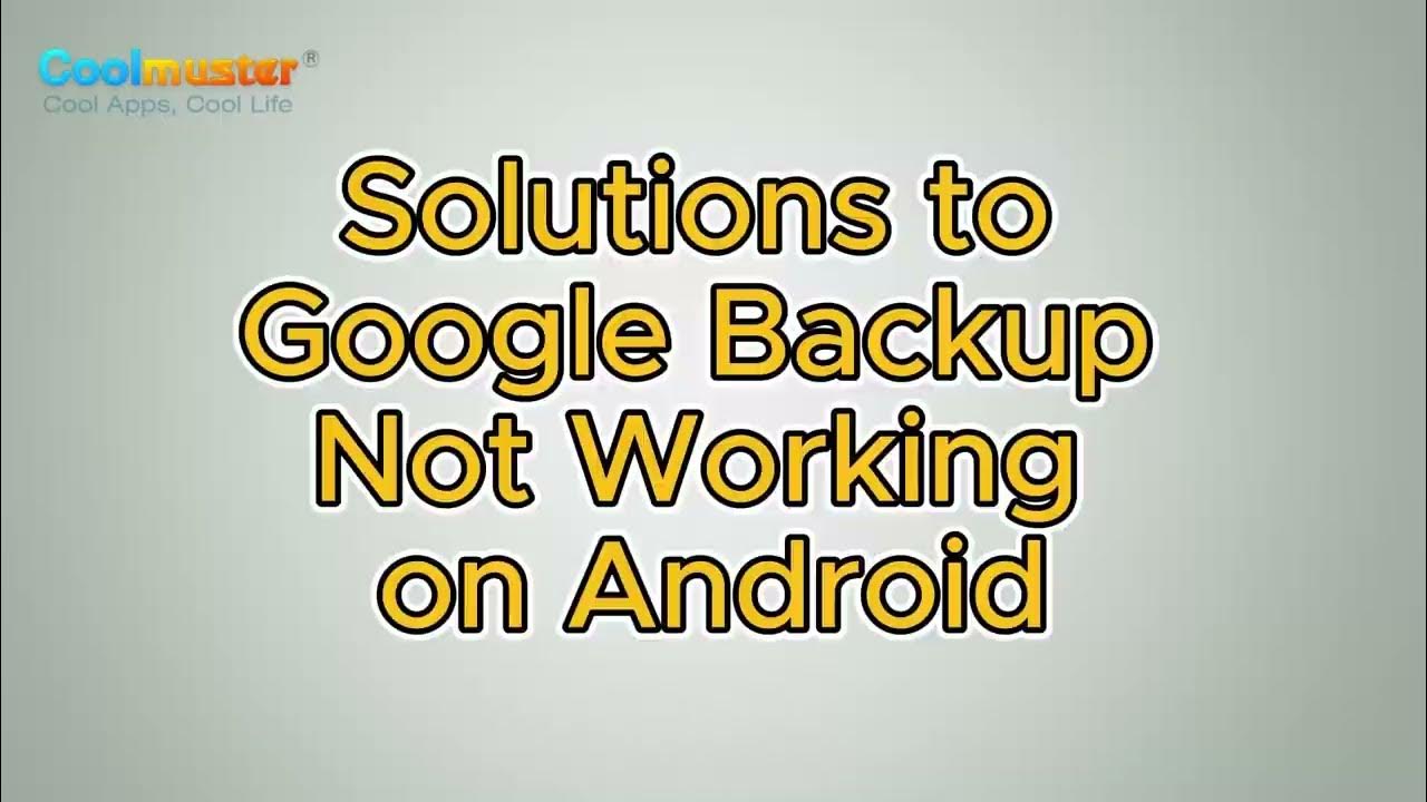 How to Fix Google Backup Not Working on Android - YouTube