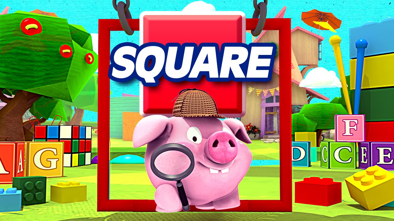 Dumpster Truck & Little Pig Learn Square Shape & Craft - appMink Kids ...