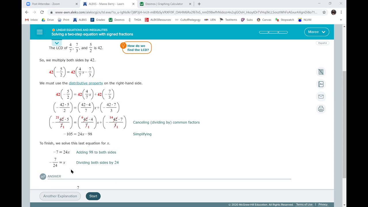 Solving A Two step Equation With Signed Fractions YouTube Solving A Two step Equation With Signed Fractions YouTube