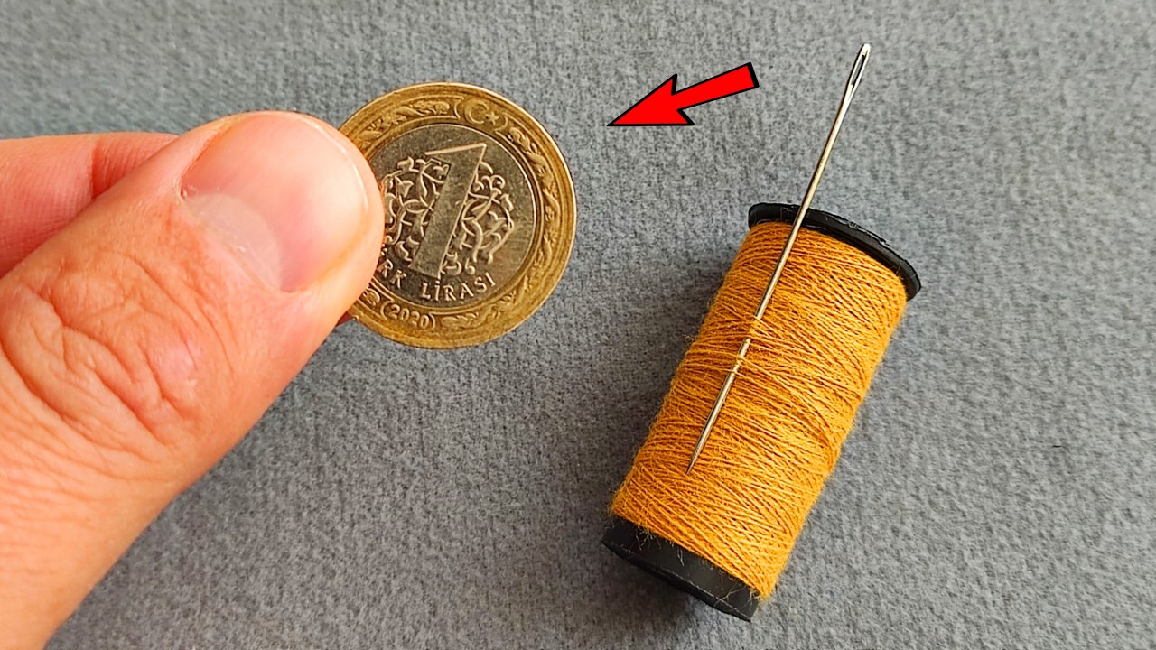 a skilled tailor revealed how to thread a needle using a coin you'll be ...