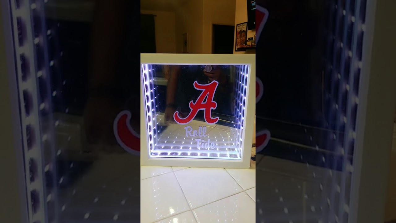 Finished infiniti mirror shadow box - YouTube