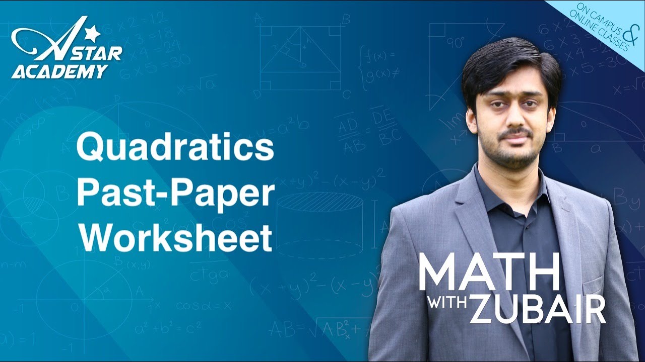 Quadratics past paper worksheet | O Level math - YouTube