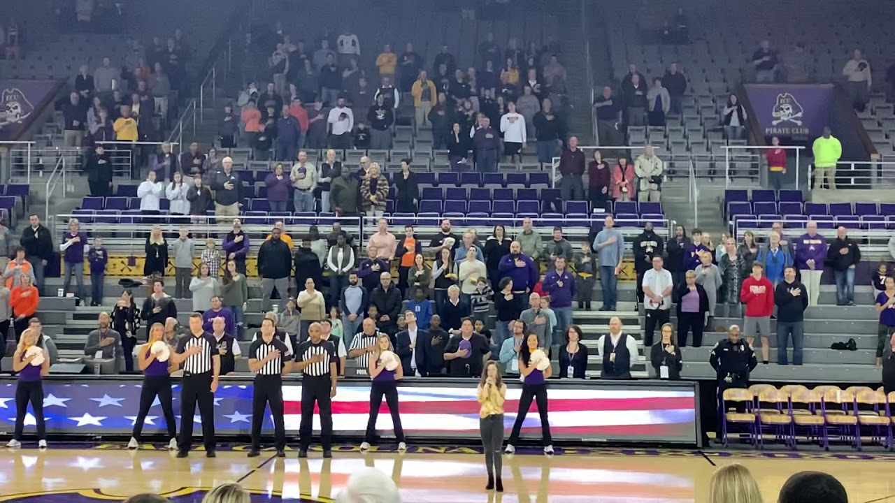 11-year-old Emma Robles sings the National Anthem at East Carolina game ...