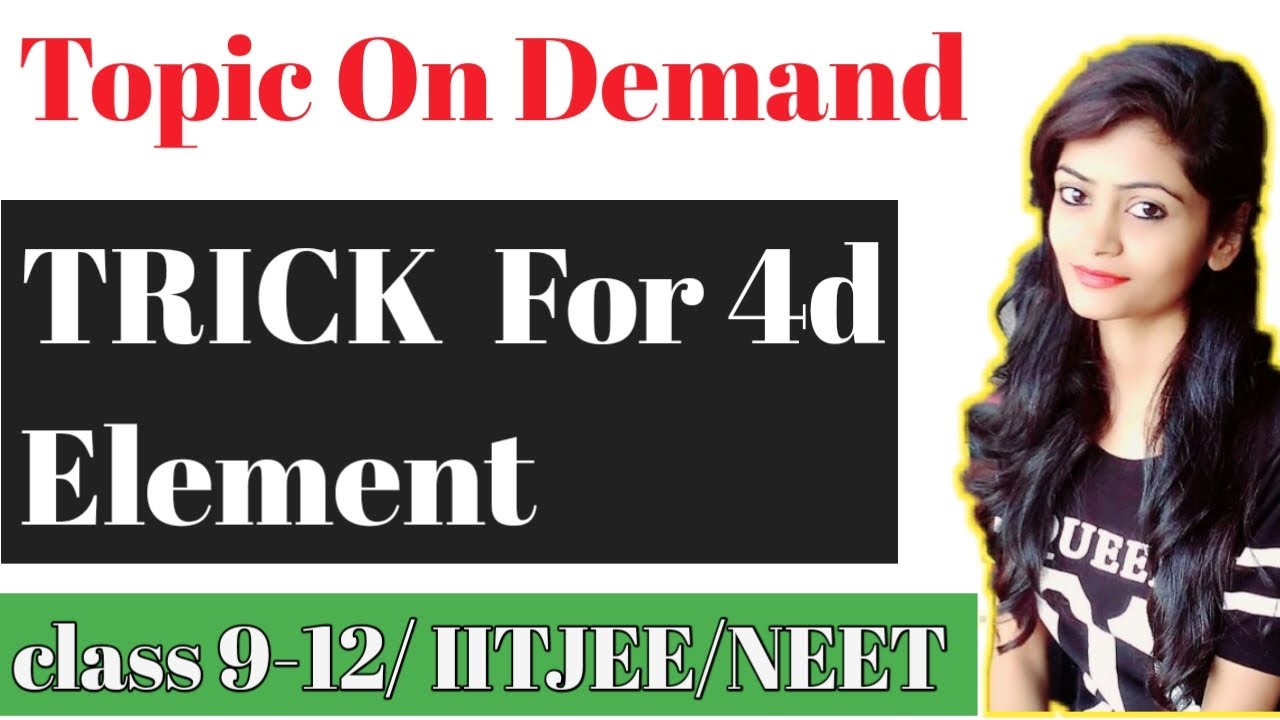 TRICK for 4d series element, D block element, 4d element ko yaad krne ...