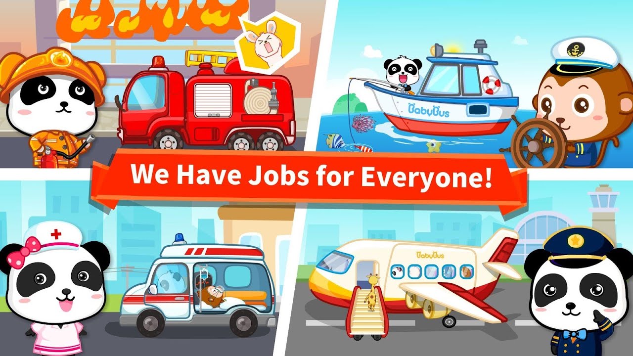 Professions Dream Job Kids Babybus Education Animation || Little Panda ...