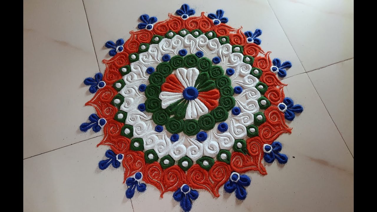 Independance Day Special Tricolour rangoli|स्वतंत्रतादिन विशेष तिरंगा ...
