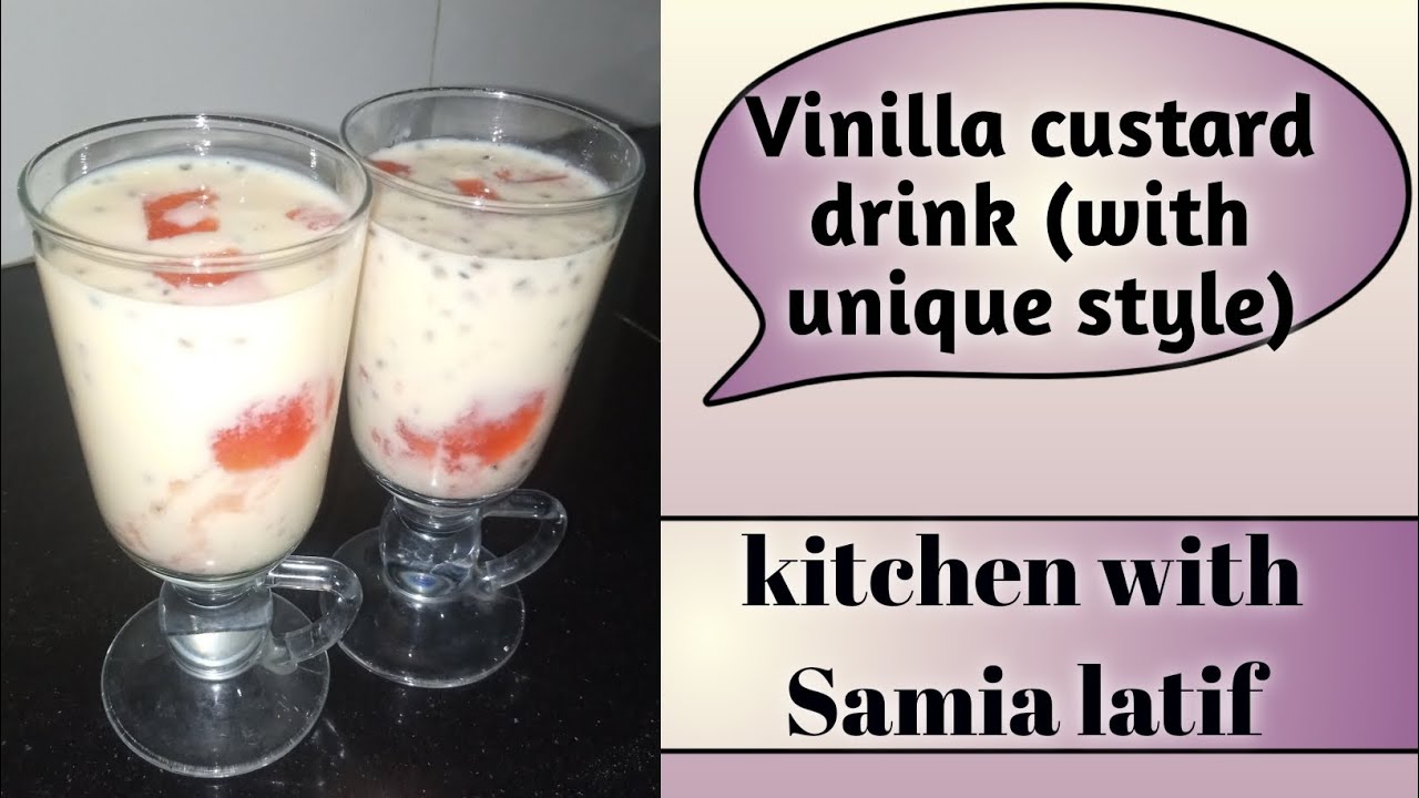 Vinilla custard drink | summer drink | with samia's style - YouTube