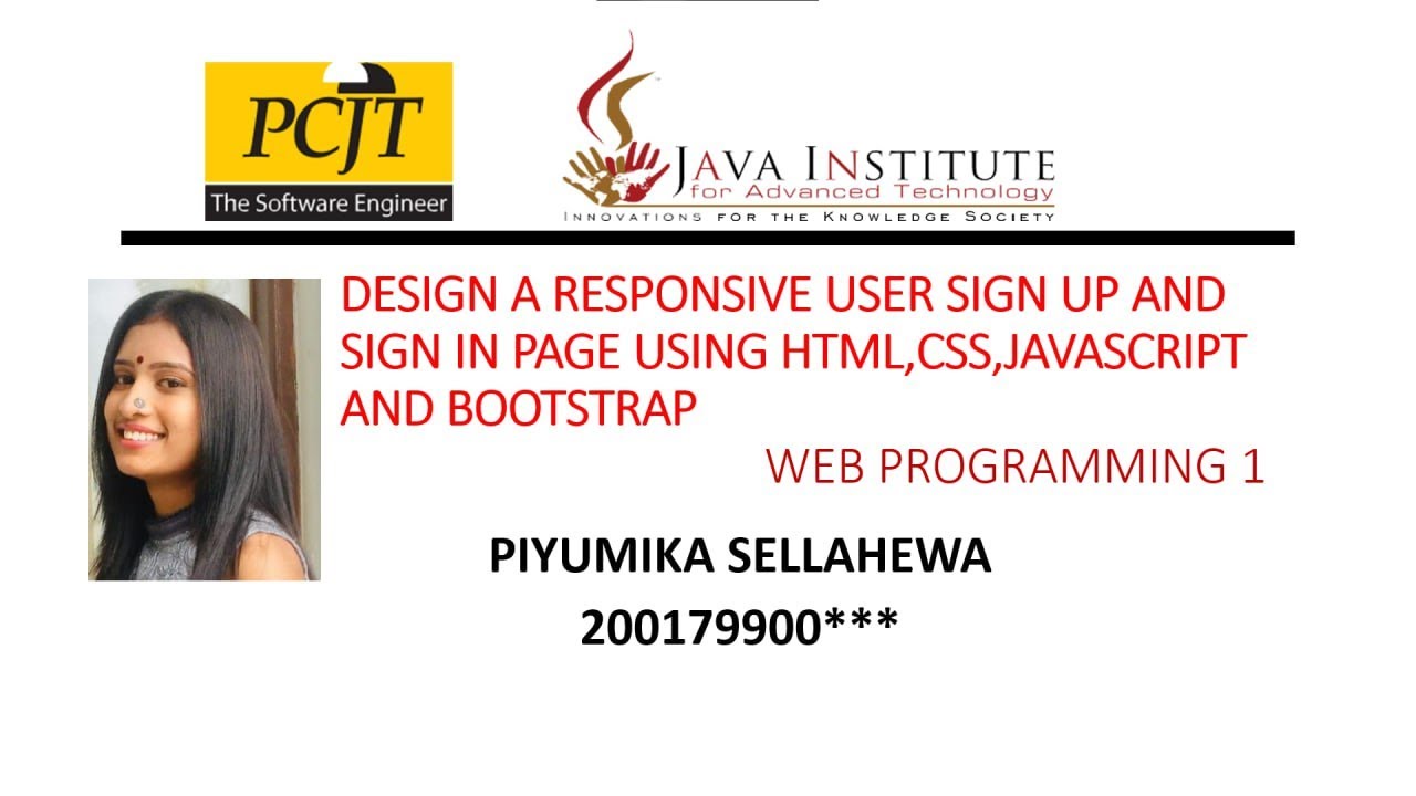 Web Project Task 1 | 1st Year | Semester 01 | Java Institute | Piyumika ...