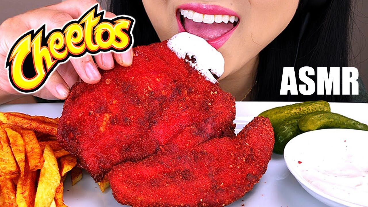 ASMR HOT CHEETO CHICKEN TENDER & HOT CHEETO FRENCH FRIES (NO TALKING ...
