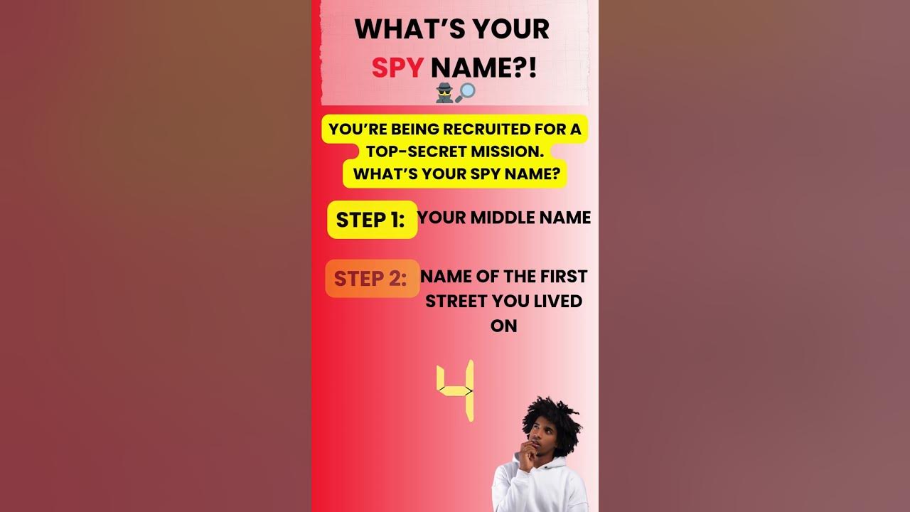Spy Name Generator🕵️‍♂️🔎What's Your SPY Name? #viralshorts #funnyshorts ...