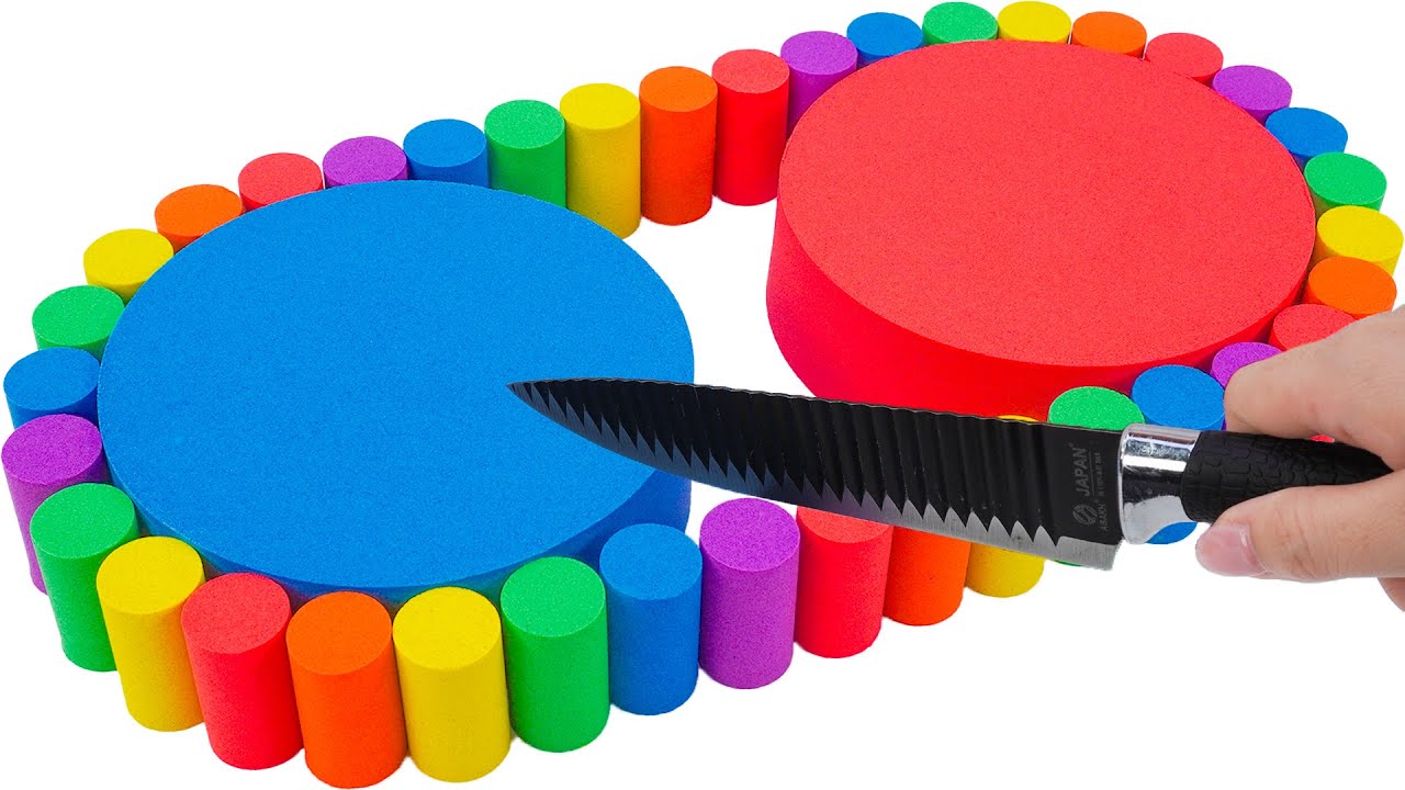 Satisfying Video | How To Make Rainbow Double Circle From Kinetic Sand ...