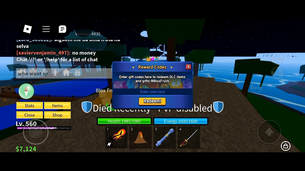 Roblox bloxfruits rolling a fruit - YouTube