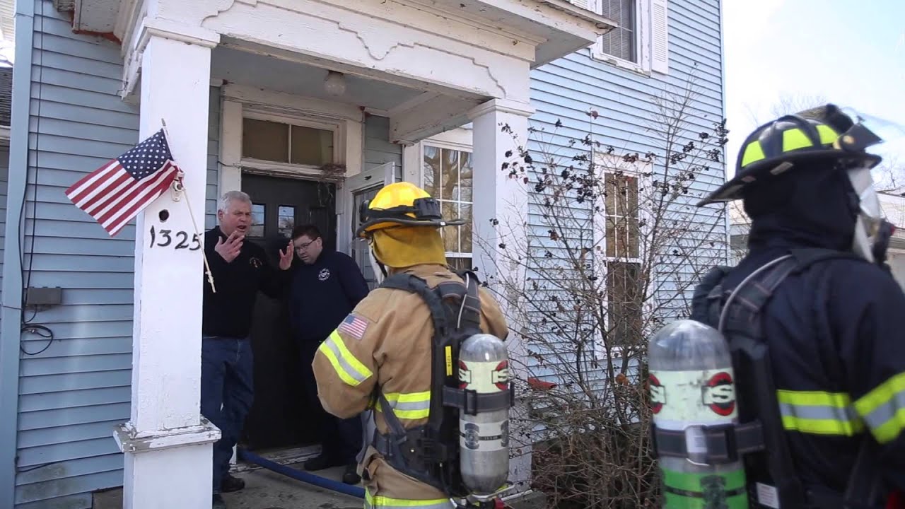 Watch as on-call firefighters enter a simulated house fire for the ...