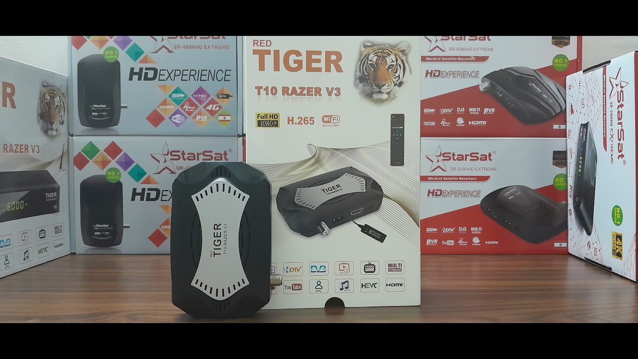 Tiger T10 Razer V3 l HEVC Digital Satellite Receiver l Unboxing l ...
