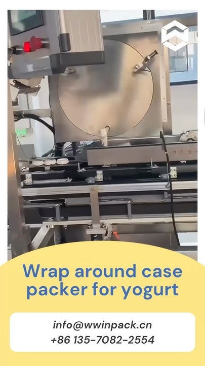 Wrap around case packer for yogurt packaging #casepacker #yogurt #packingmachine #shorts - YouTube