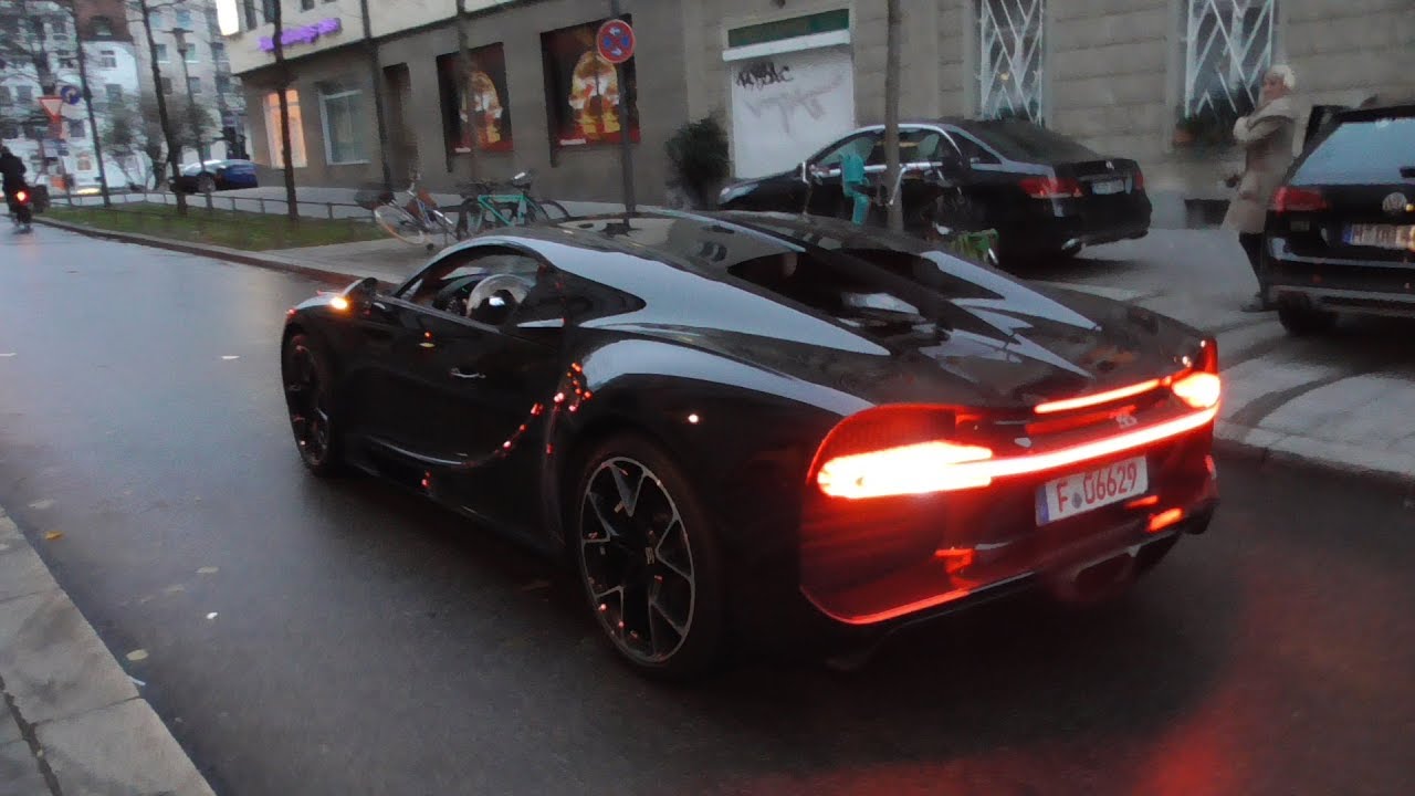 Trailer Bugatti Chiron + Veyron driving in Munich (22.11.17; 14:00 at ...