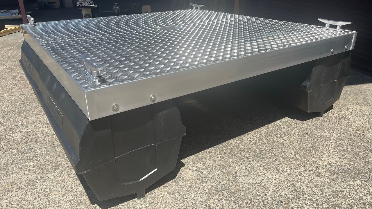 Time lapse pontoon build aluminium welding poly pontoons - YouTube