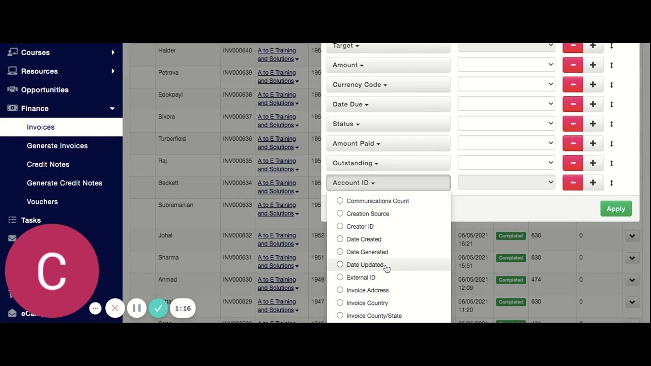 The Finance Section in Accessplanit - YouTube