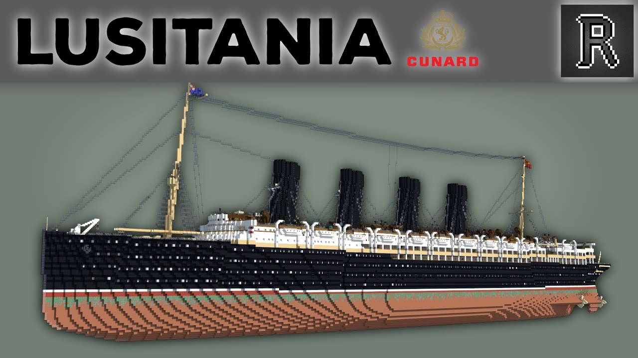 Minecraft: RMS Lusitania WW1 & Sea Trials (Download) - YouTube