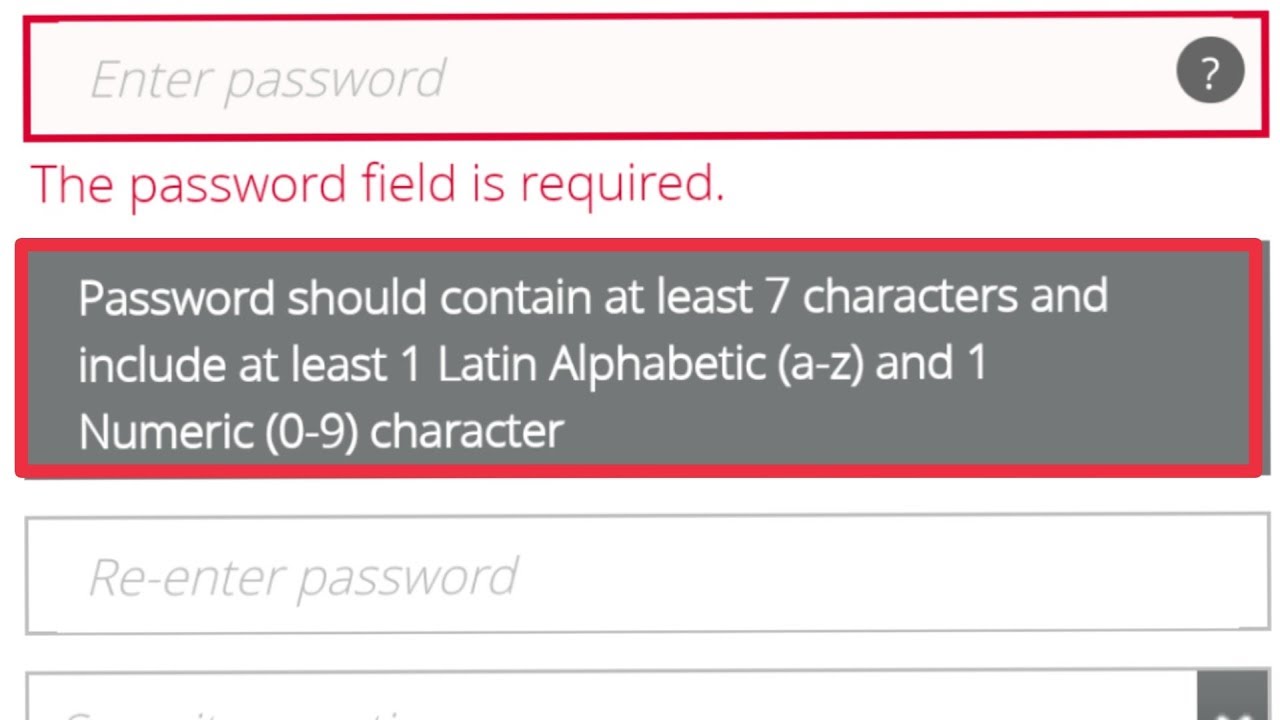 Payoneer The Password Field is Required || Password Should contain at ...