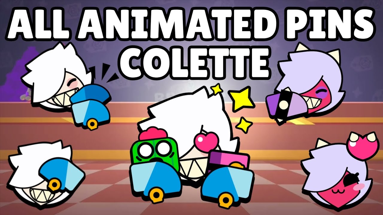 Colette Pins (NEW Animated Pins!) | Brawl Stars | Green Screen - YouTube