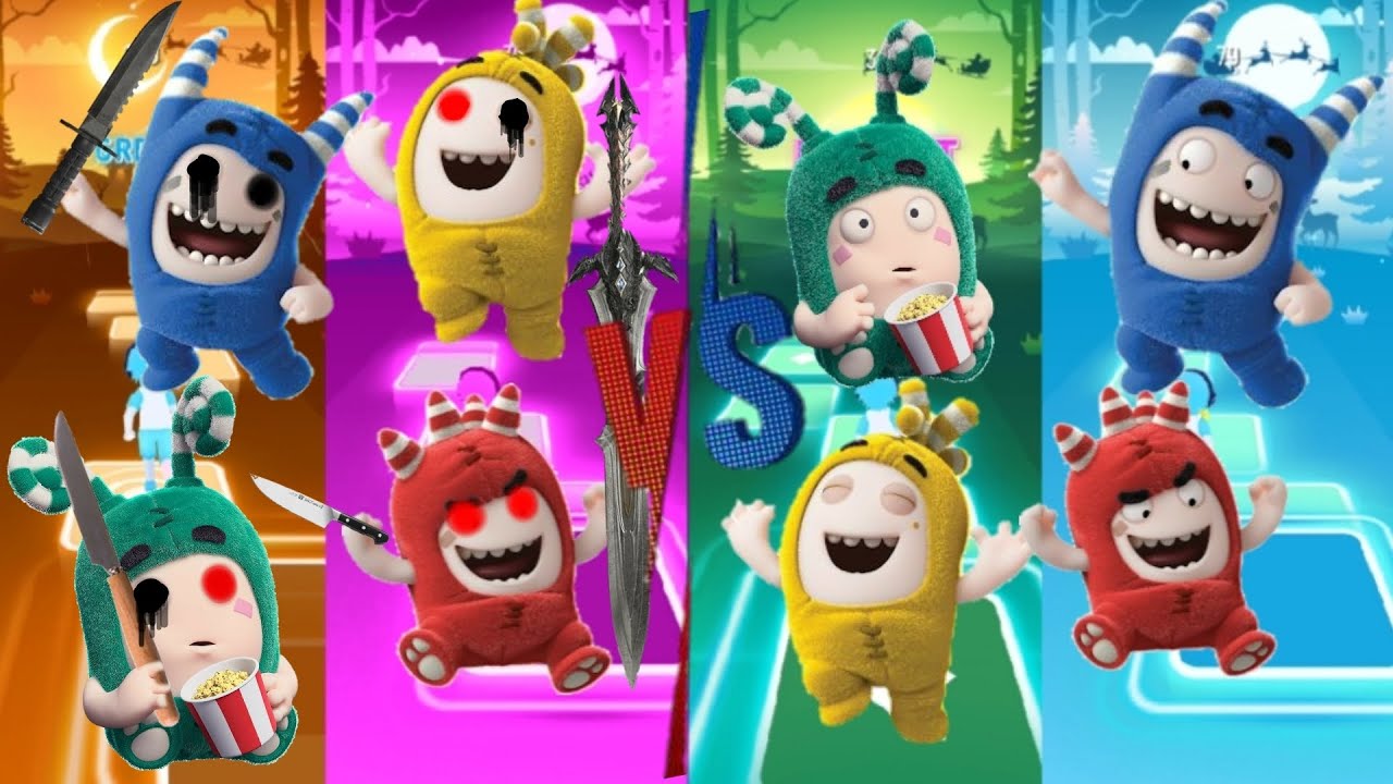 Yellow Oddbods VS ???? Oddbods VS Green Oddbods VS Blue Oddbods Tiles ...