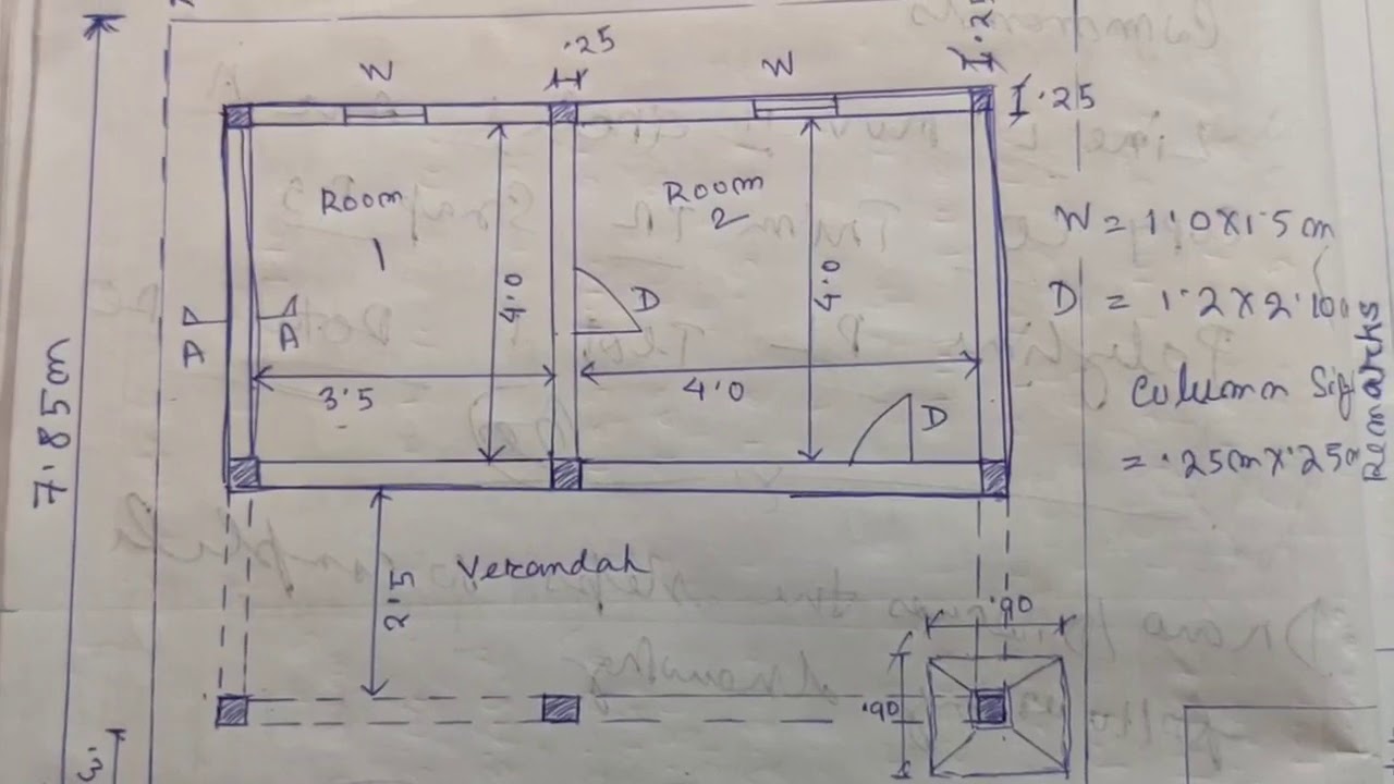 Building estimate by long wall -short wall method -1 - YouTube