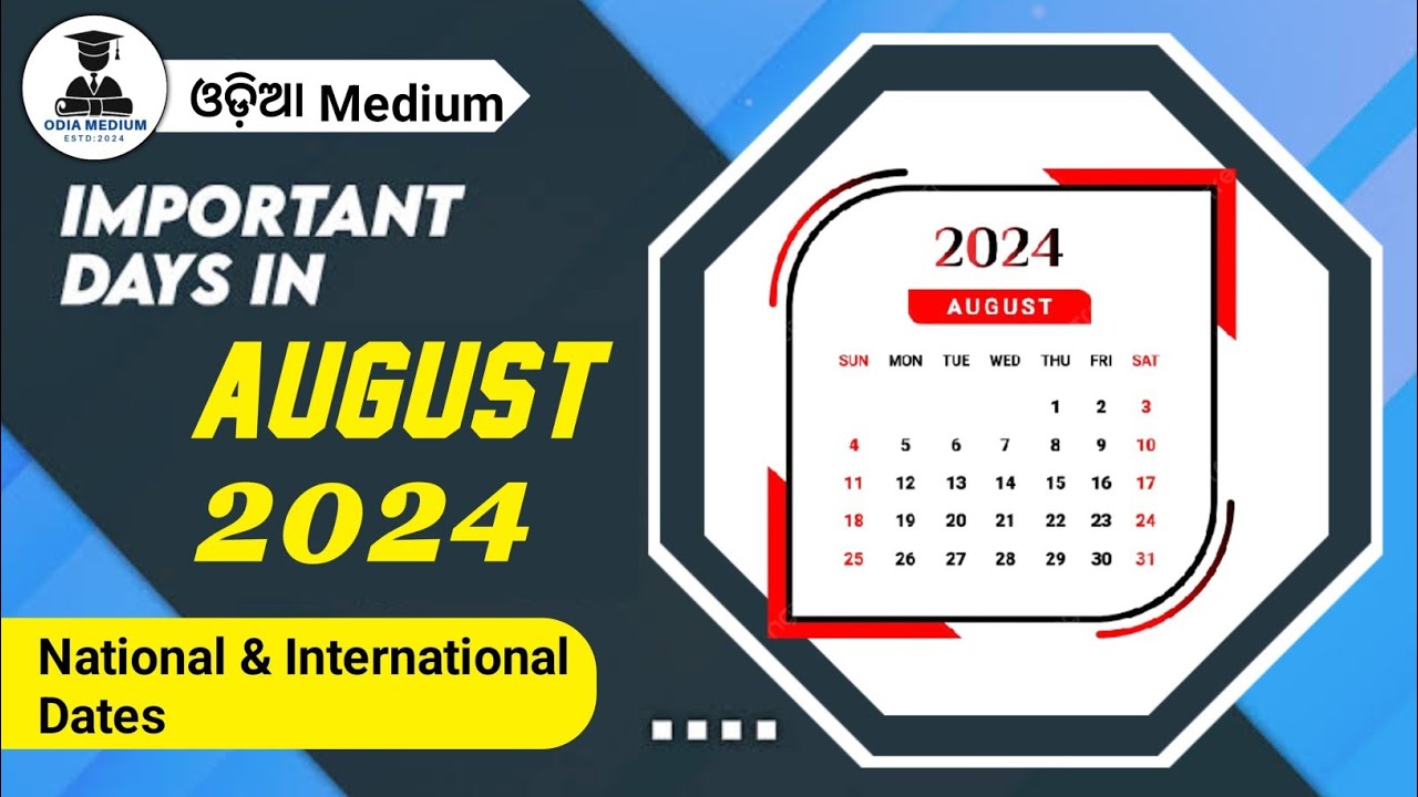 IMPORTANT DAYS & DATES/ Important Days & Dates AUGUST With Theme 2024 ...