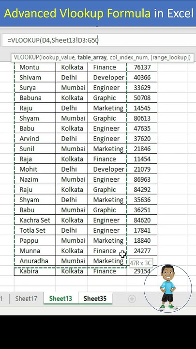 Advanced VLOOKUP Formula in Excel #excel #exceltips #shorts #exceltutorial #msexcel # ...