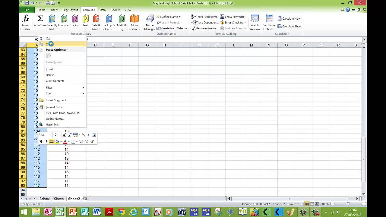 Analysis of Data Using Excel and Autograph - YouTube