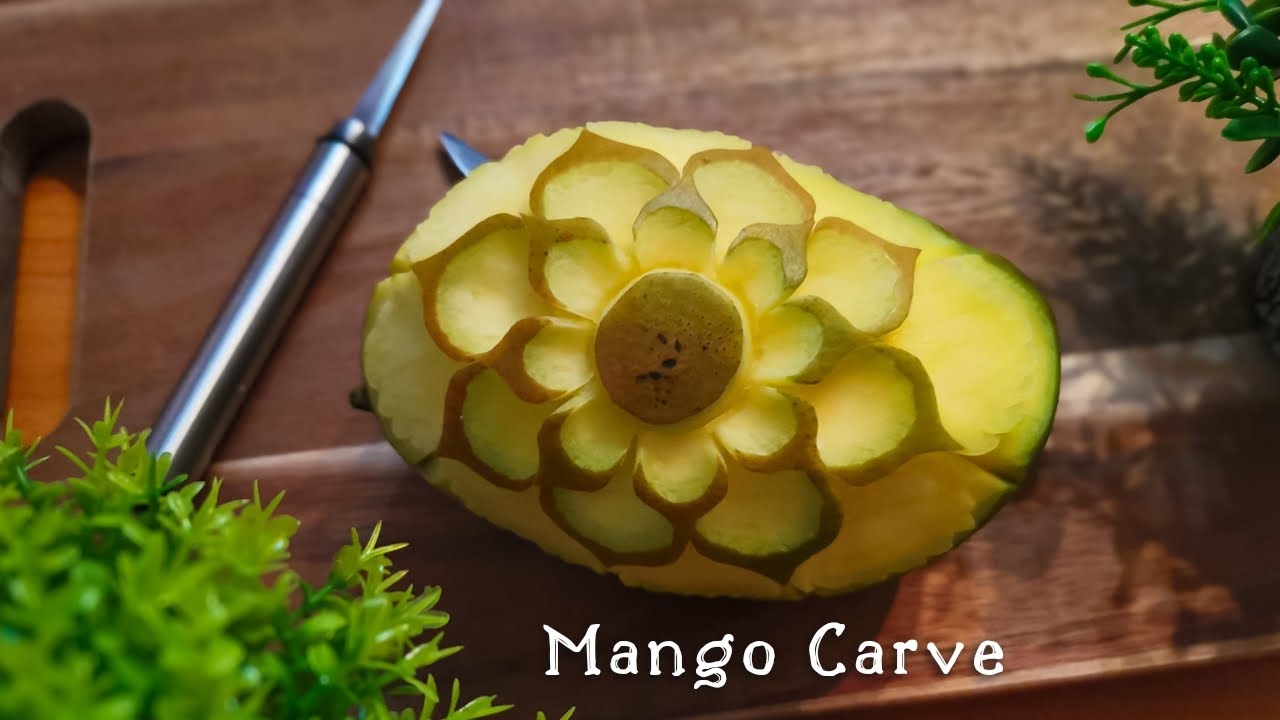 very simple mango carving | #mangocarving Fruit Carving Garnish | Easy ...