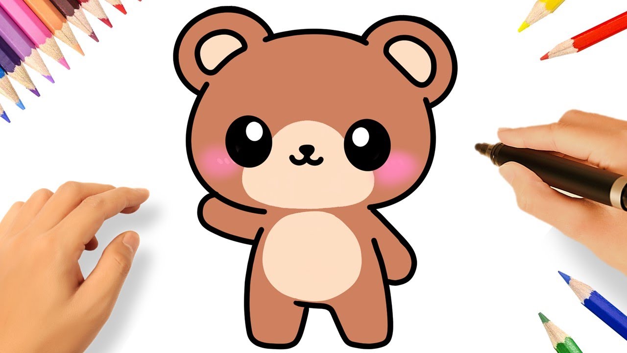CÓMO DIBUJAR UN OSITO KAWAII FACIL 🧸 - YouTube