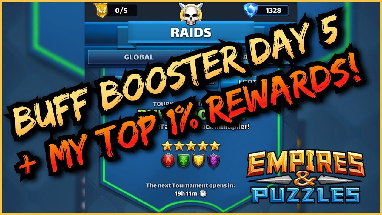 5* Buff Booster Raid Tournament Day 5 Gameplay + My Top 1% Rewards! No ...