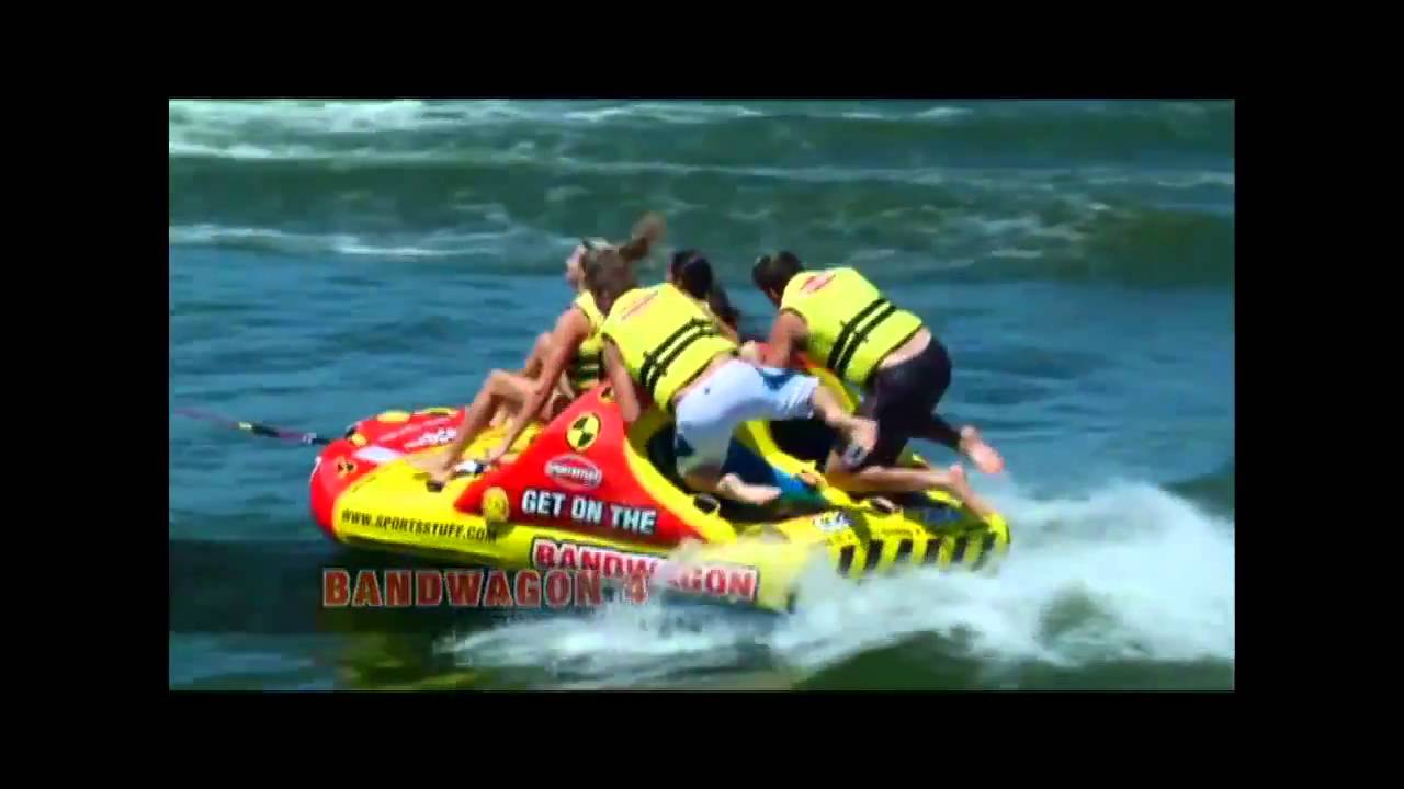 Sportsstuff Bandwagon 4 Boating Water Tube - YouTube