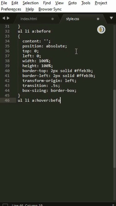 Create Animated Menu With Border Hover Effect Html And Css Sourcecode Youtube 
