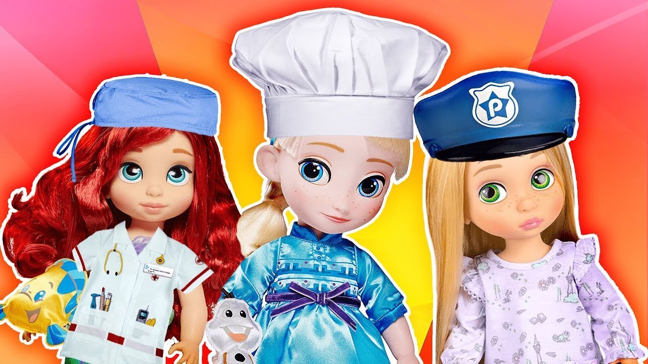 Junior Princesses occupation and jobs | Elsa and Anna Working - YouTube
