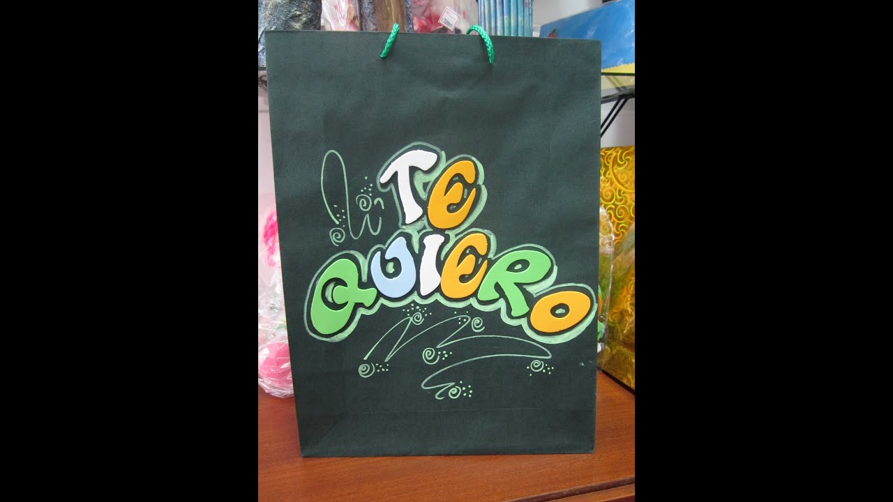 decorando una bolsa con letras cheveres en fommy - YouTube
