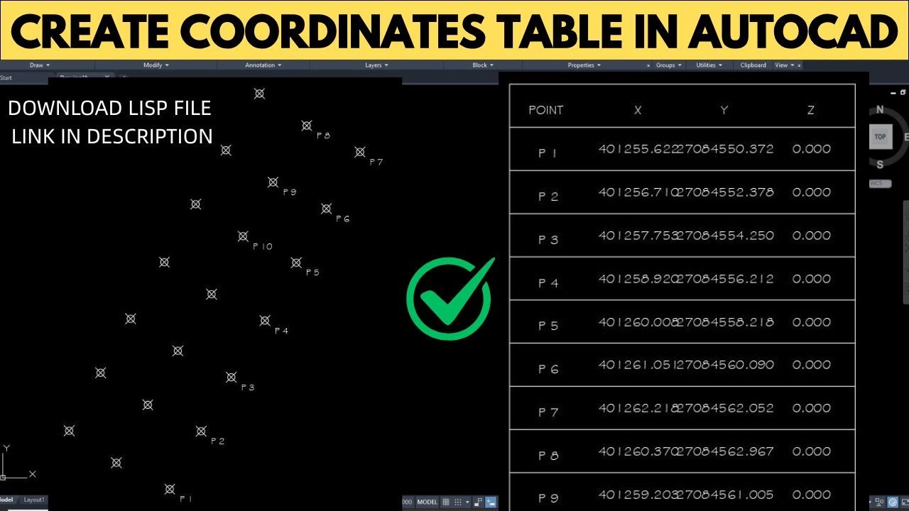 Create Coordinates Table in AutoCAD | Coordinates in AutoCAD - YouTube