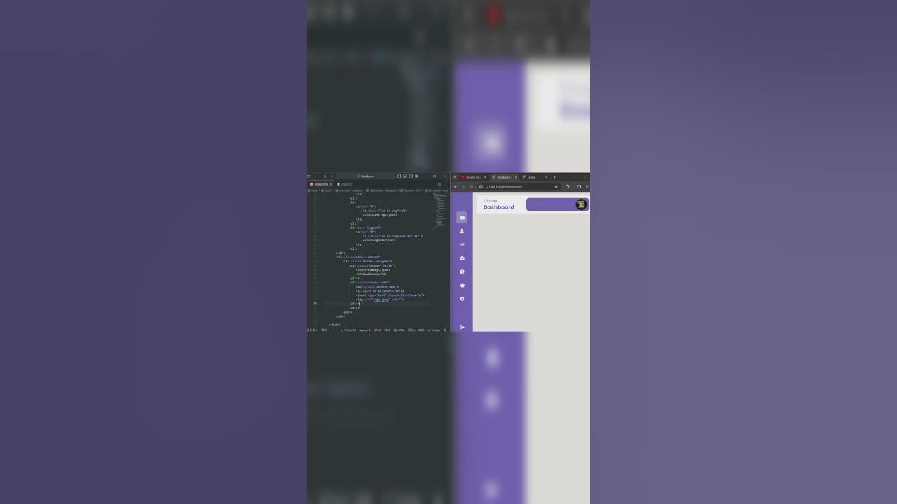How To Create Dashboard Using Html Css And Javascript Htmlcssjavascript Webdevelop Viral