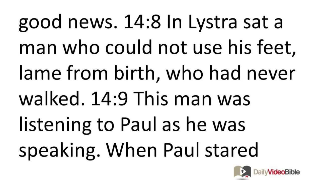 May 4 Acts 14 New Testament for the Daily Video Bible DVB - YouTube