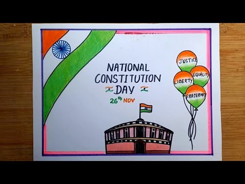 National Constitution Day Drawing/ National Constitution Day Poster ...