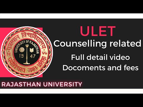 ULET counselling related full detail video 2022 - YouTube