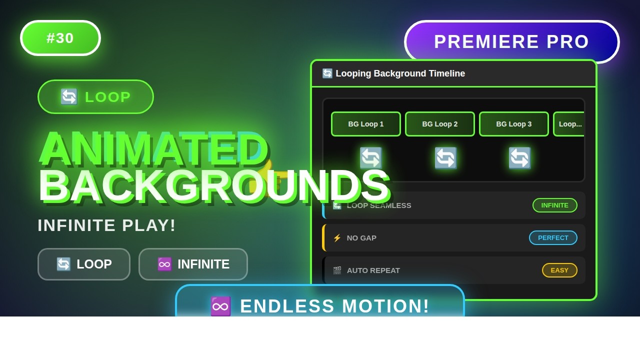 How to Loop Animated Backgrounds in Adobe Premiere Pro #30 - YouTube