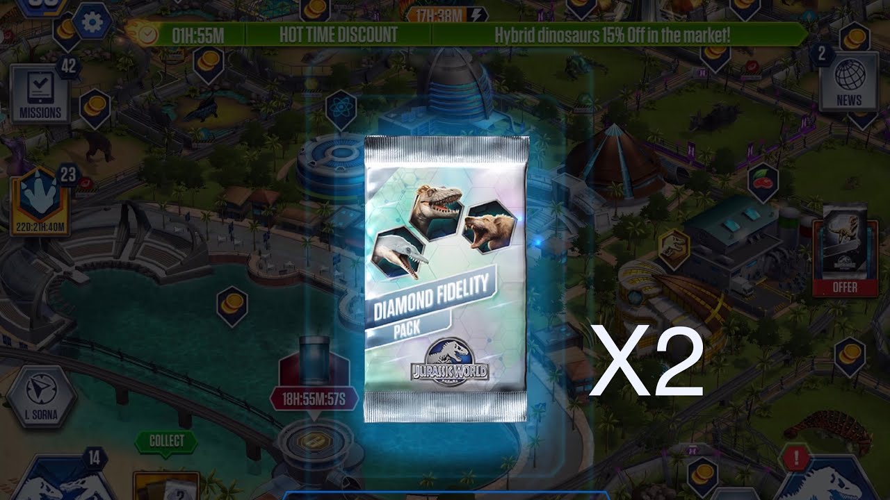 This is what I got from opening 2 DIAMOND FIDELITY PACKS (JURASSIC ...