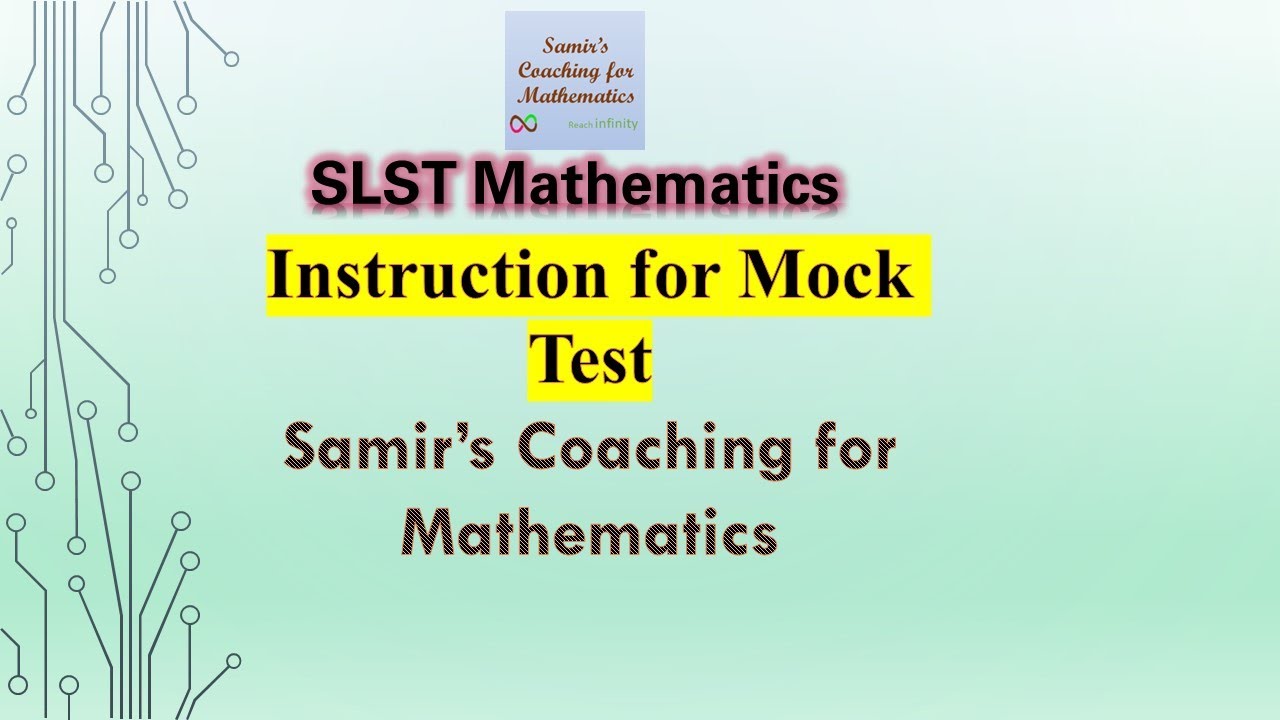 Important Announcement for Mock Test in SLST Mathematics - YouTube
