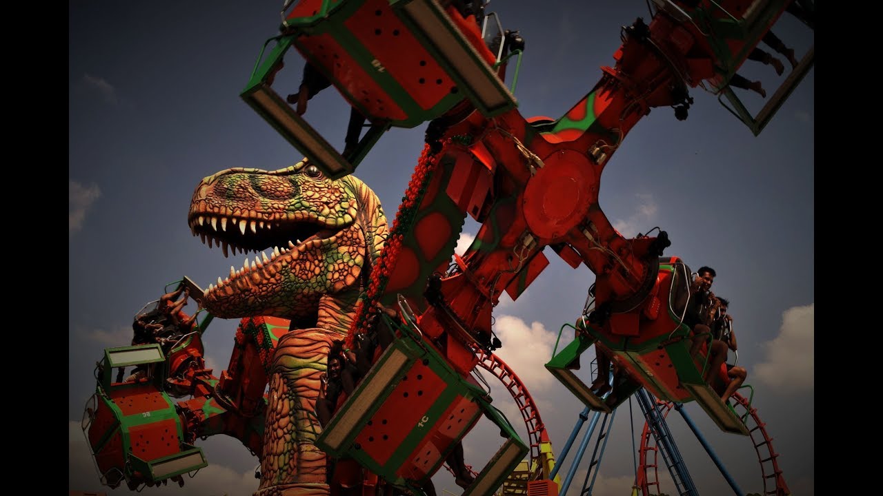 Twin Flip T Rex Dinosaur || Wonderla Amusement Park Hyderabad || 4K ...