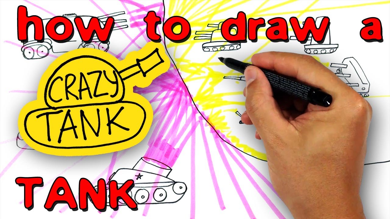How to draw colored tank / Crazy Tank - YouTube