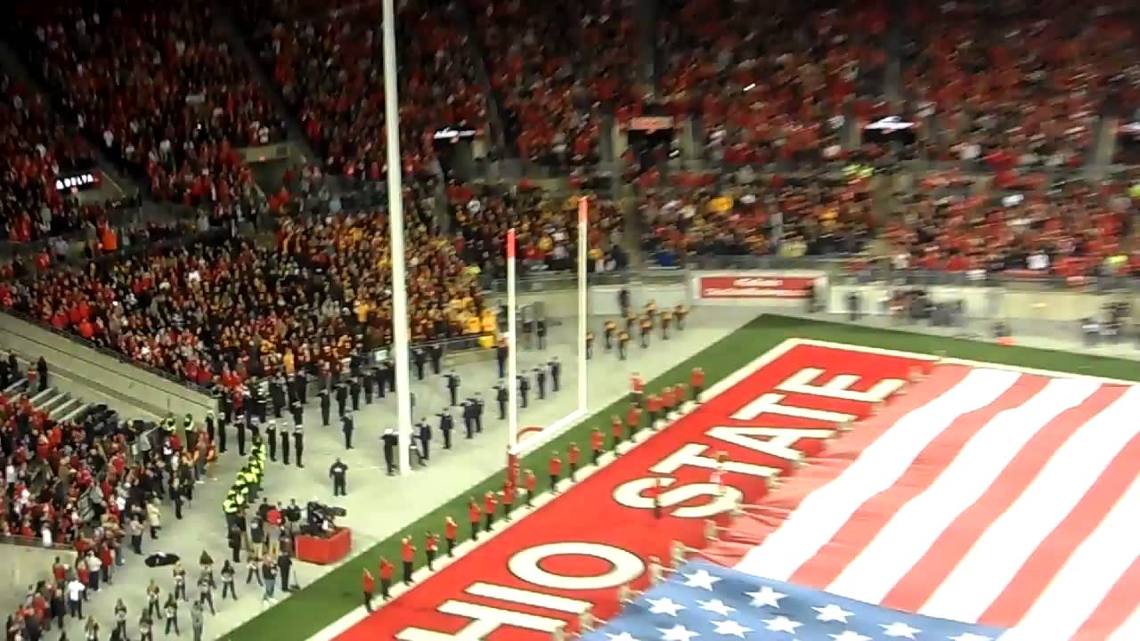 Ohio State University Marching Band National Anthem - YouTube