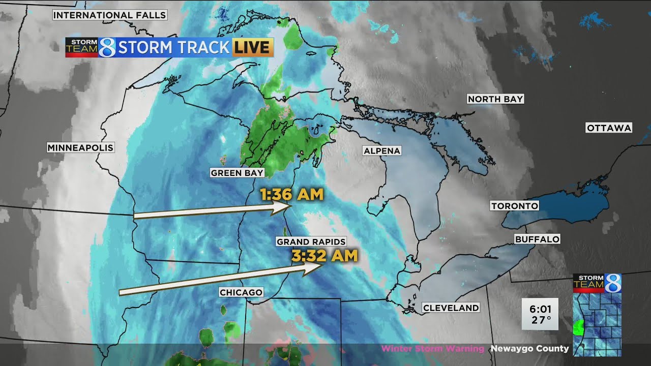 Snow moves in as wicked cold takes aim at Michigan - YouTube