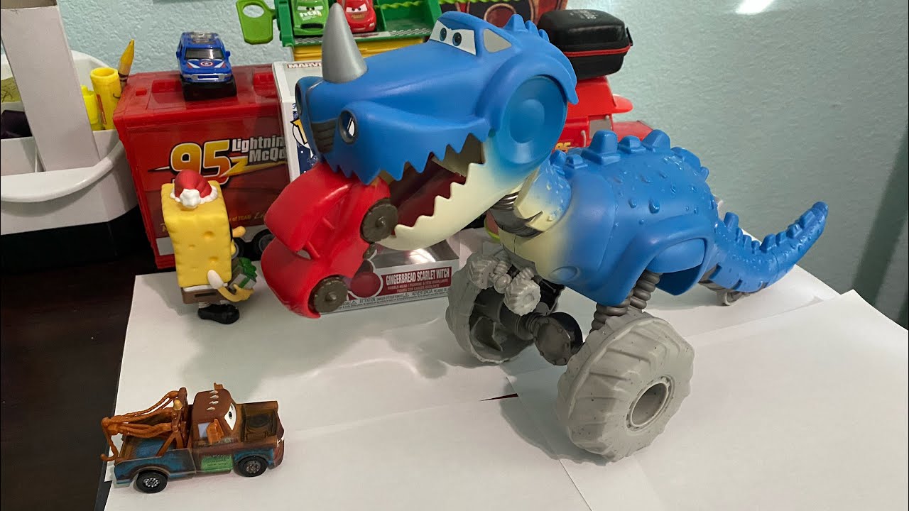 Mattel Disney Cars On The Road Roll and Chomp Tyranamissiasaurus Rex ...